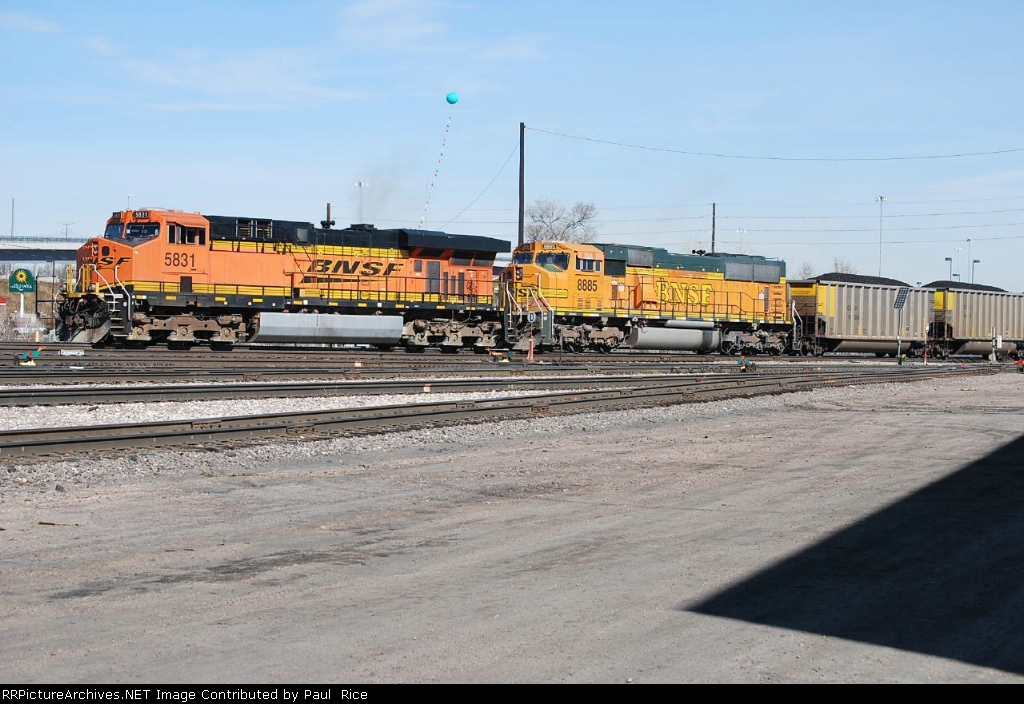 BNSF 5831 Point On South Bound Coal Train Departing Denver